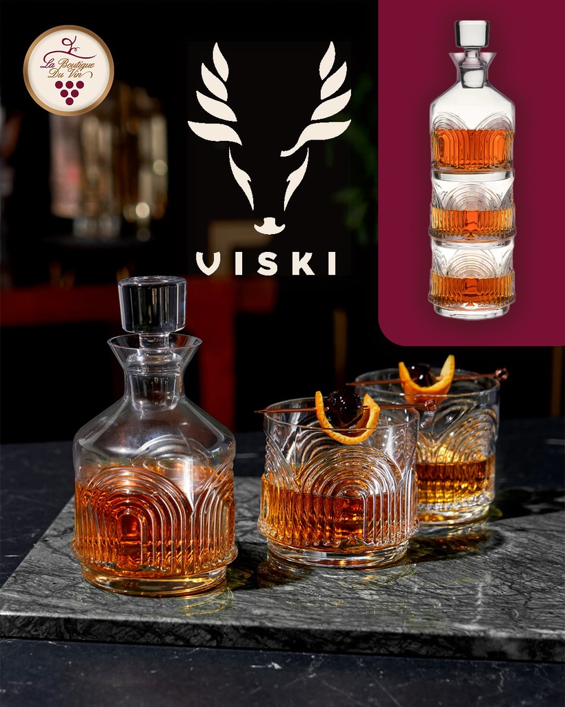 Viski Viski Beau Stacking Decanter Set with Lowball Glasses | La ...